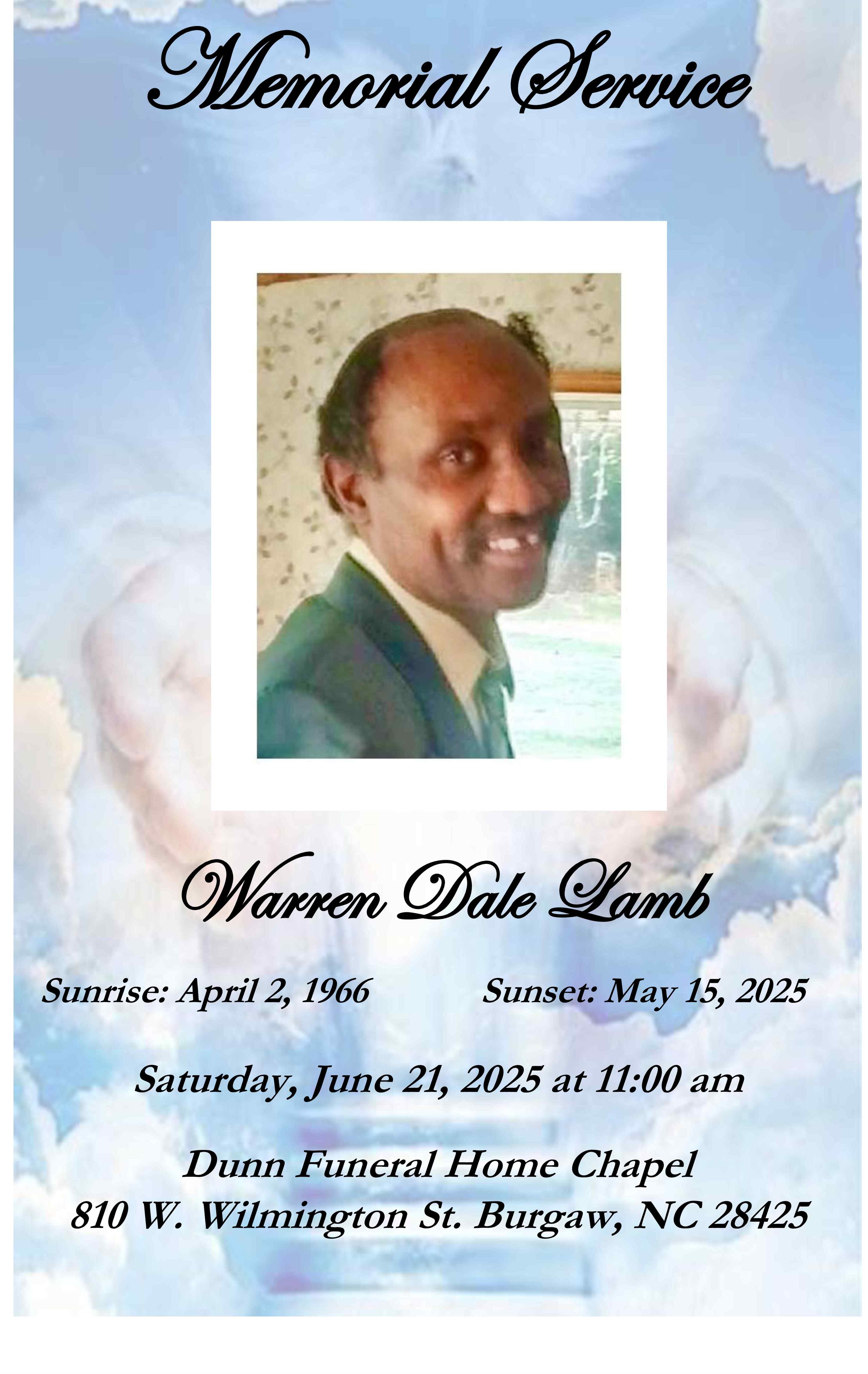Obituary | Warren Dale Lamb of Burgaw, North Carolina | Dunn Funeral ...