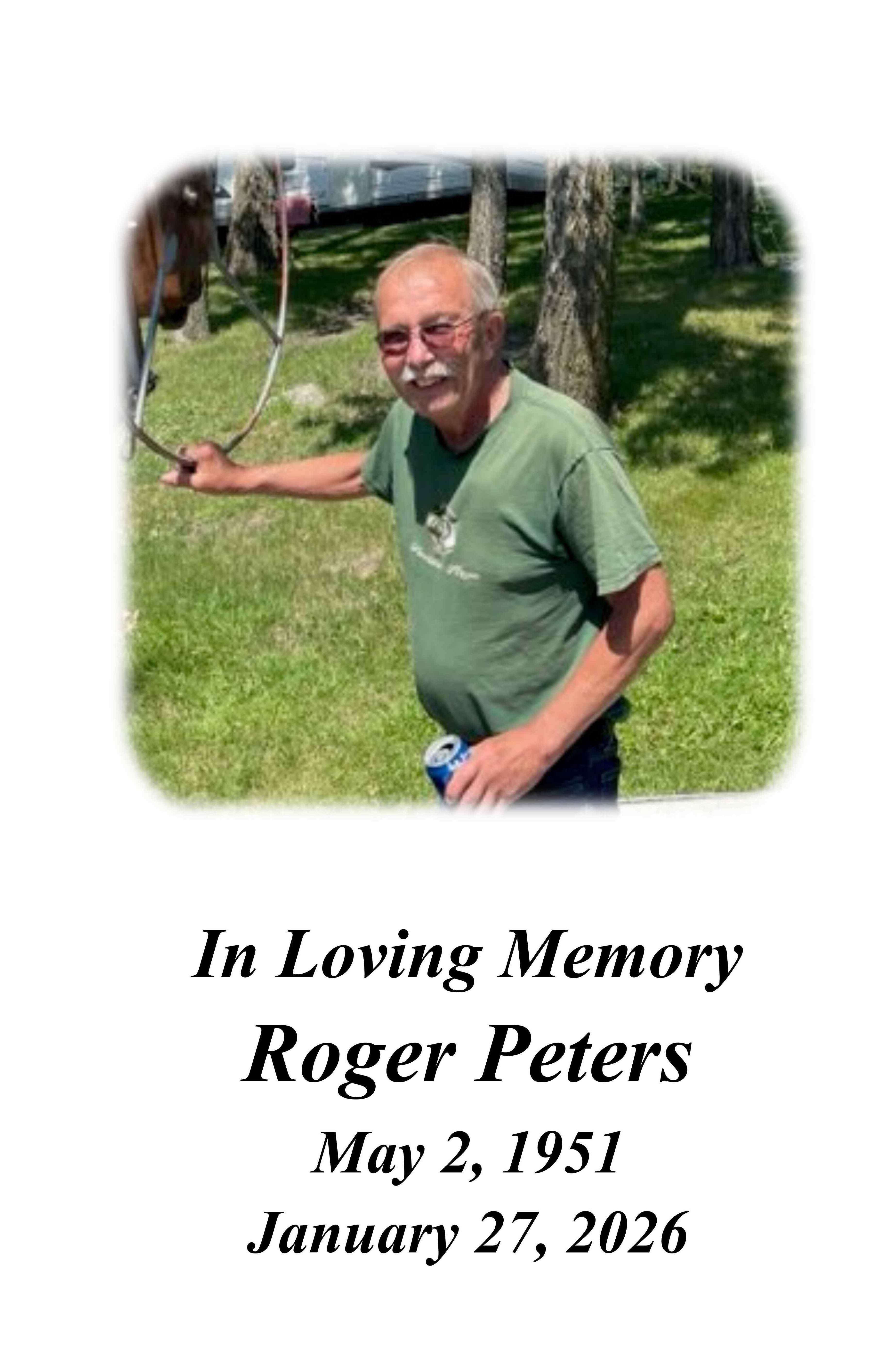 Obituary | Roger Peters of Oakes, North Dakota | DAHLSTROM FUNERAL HOME